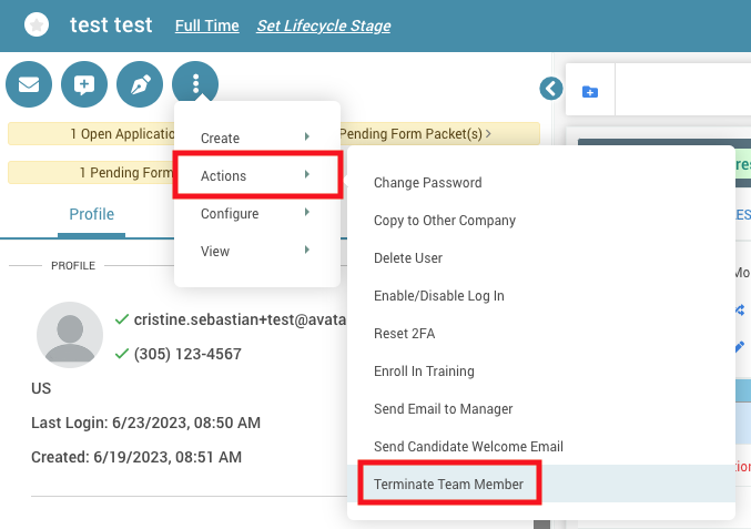 Terminate A Team Member