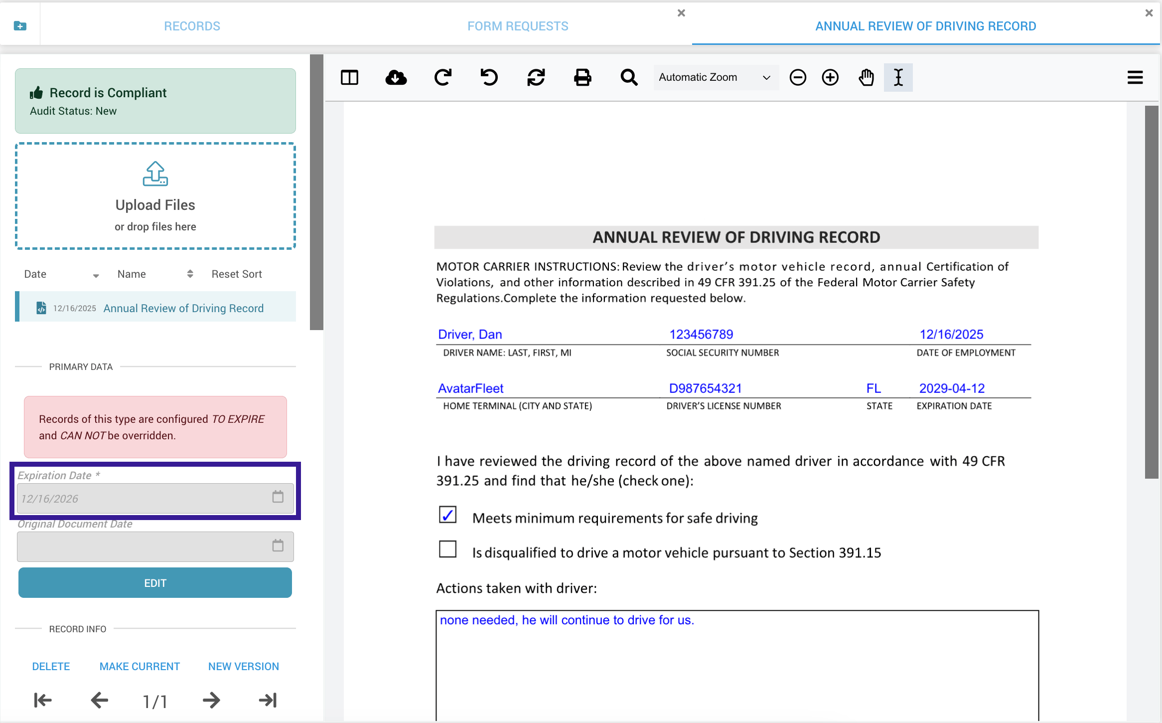 How to Complete an Annual Review of Driving Record