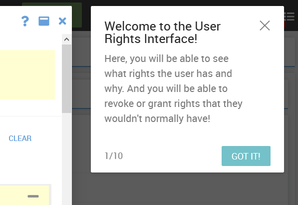 Editing Individual User Rights